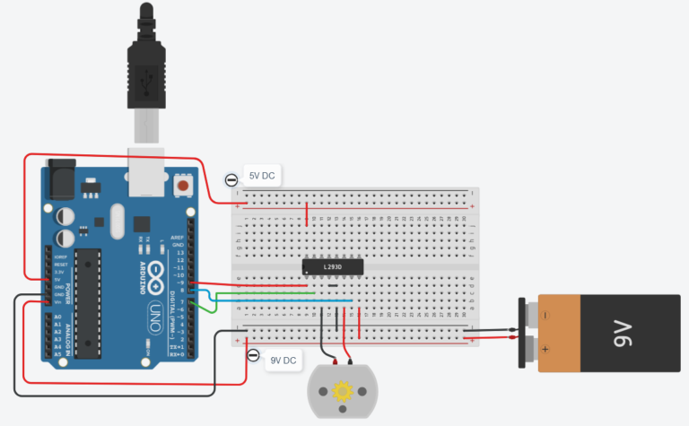 How to use L293D Motor Driver and Arduino with Direction Control ...